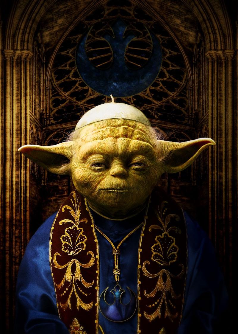 Yoda Pope | Star wars humor, Star wars fan art, Star wars art