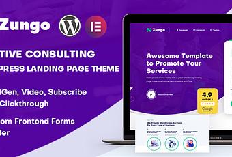 Zungo – Thème de page de destination WordPress pour les entreprises de conseil créatif | À Voir