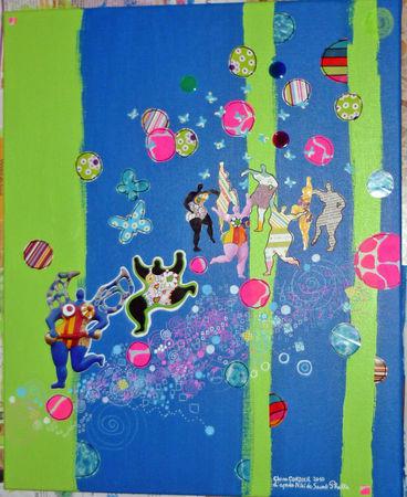 Collage d'après Niki de St Phalle - Toile 12F | À Voir